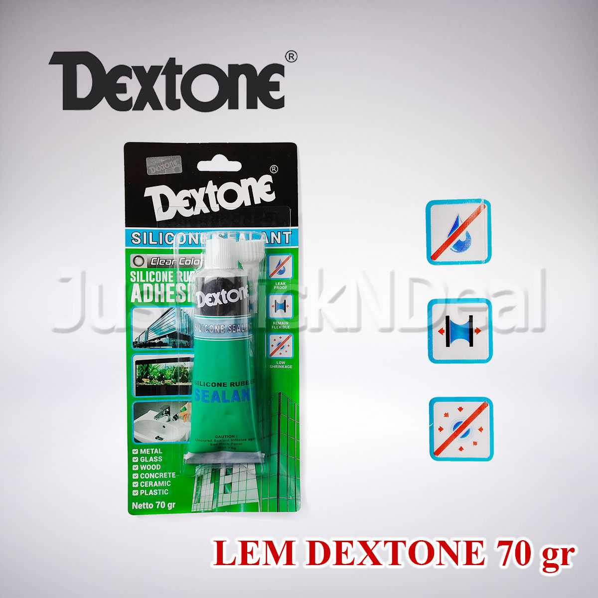 Jual Dextone Silicone Sealant 70 gram Lem Kaca Aquarium Bening