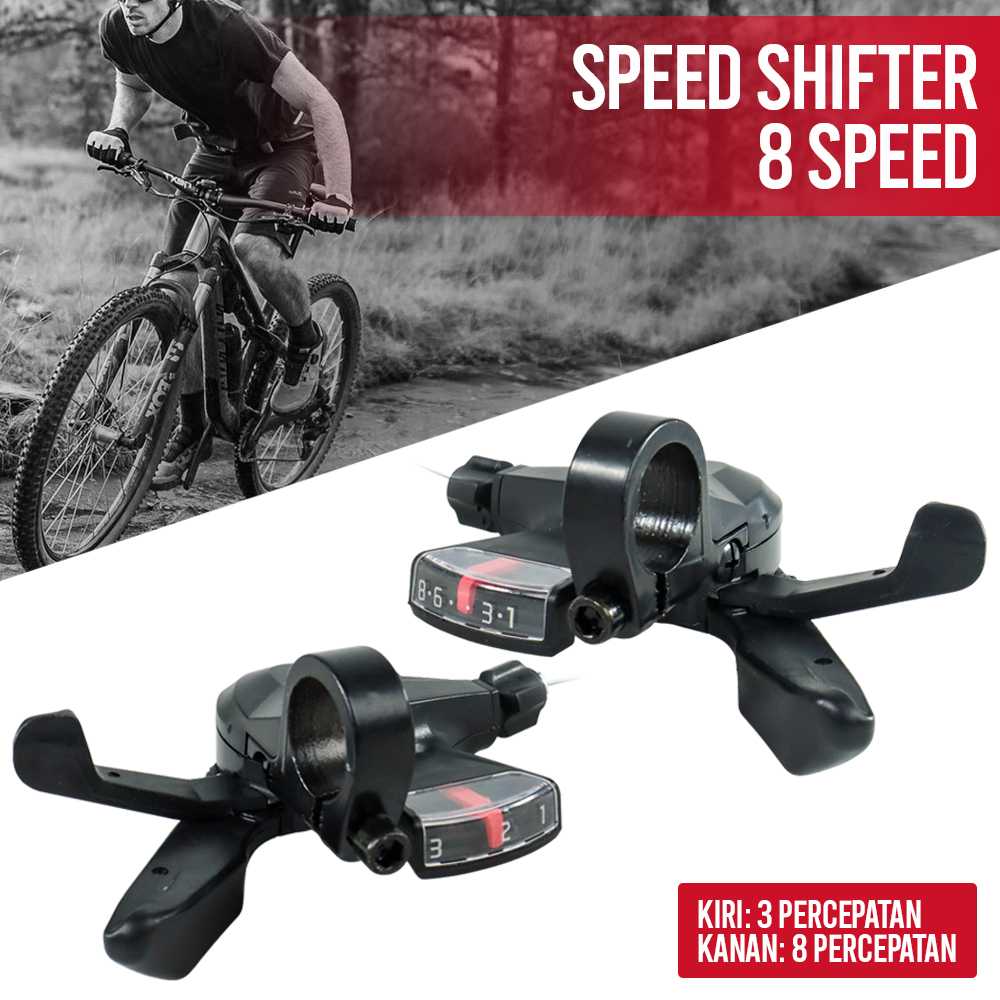 Jual TaffSPORT Advent Speed Shifter Trigger Sepeda 8 Speed 2 PCS
