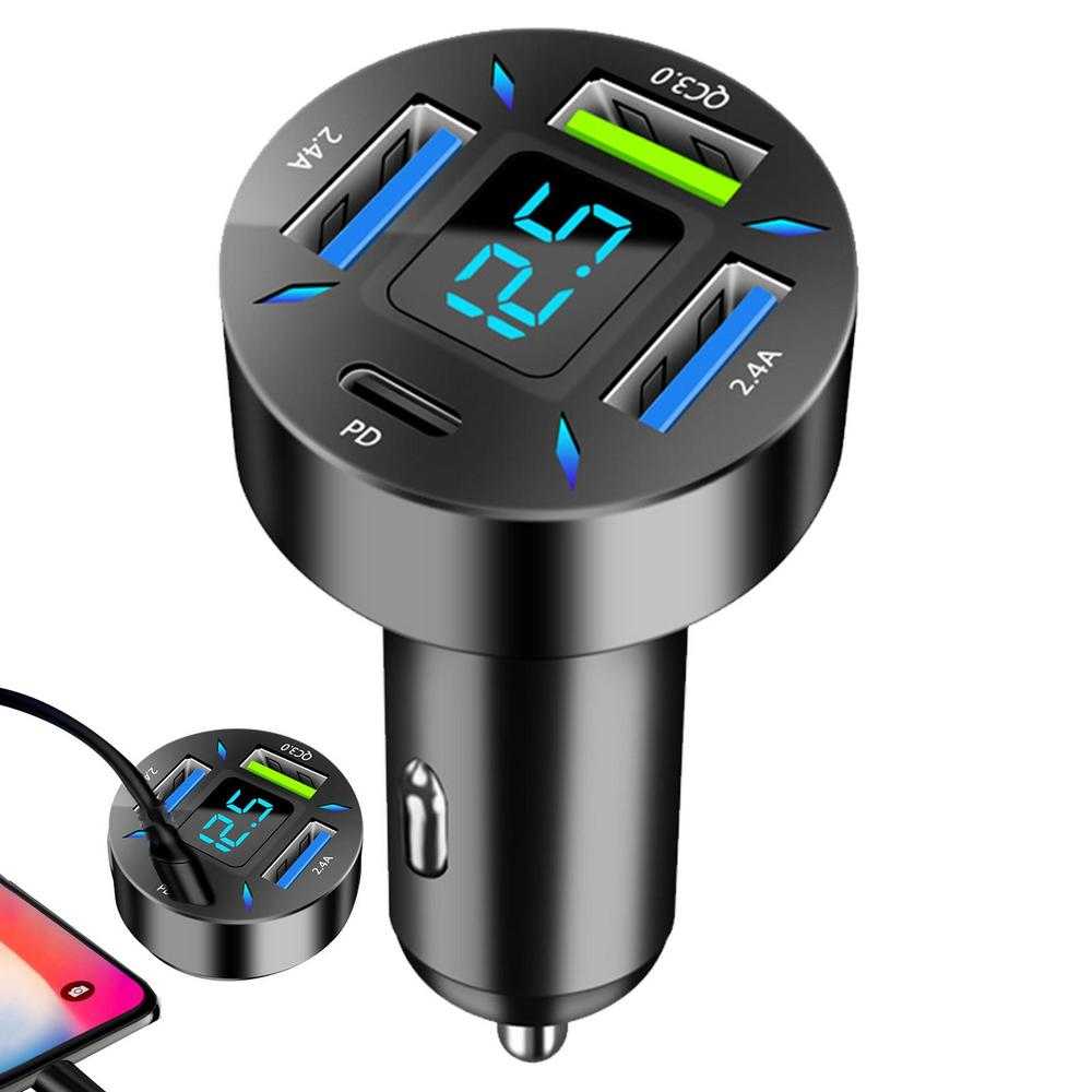 Jual Iriisy Car Charger Mobil USB Type-C Quick Charging 4 Port