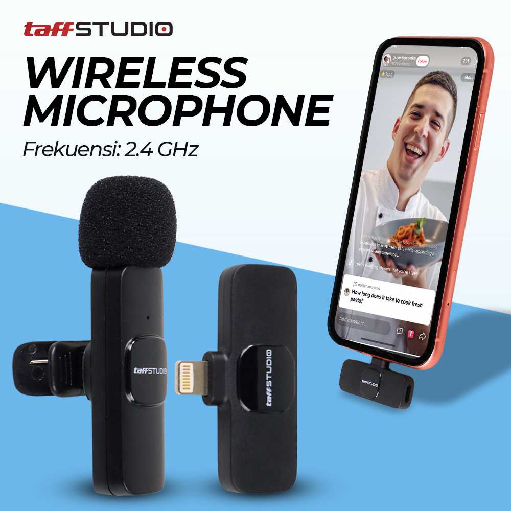 Jual TaffSTUDIO Wireless Lavalier Lapel Microphone Vlogger