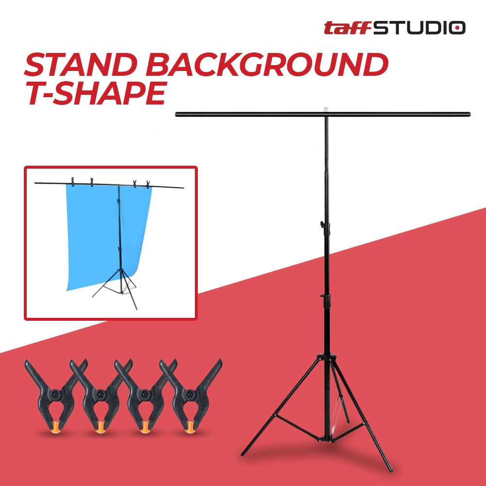 Jual TaffSTUDIO Tripod T Backdrop Studio 150x200cm with 4 Clamp