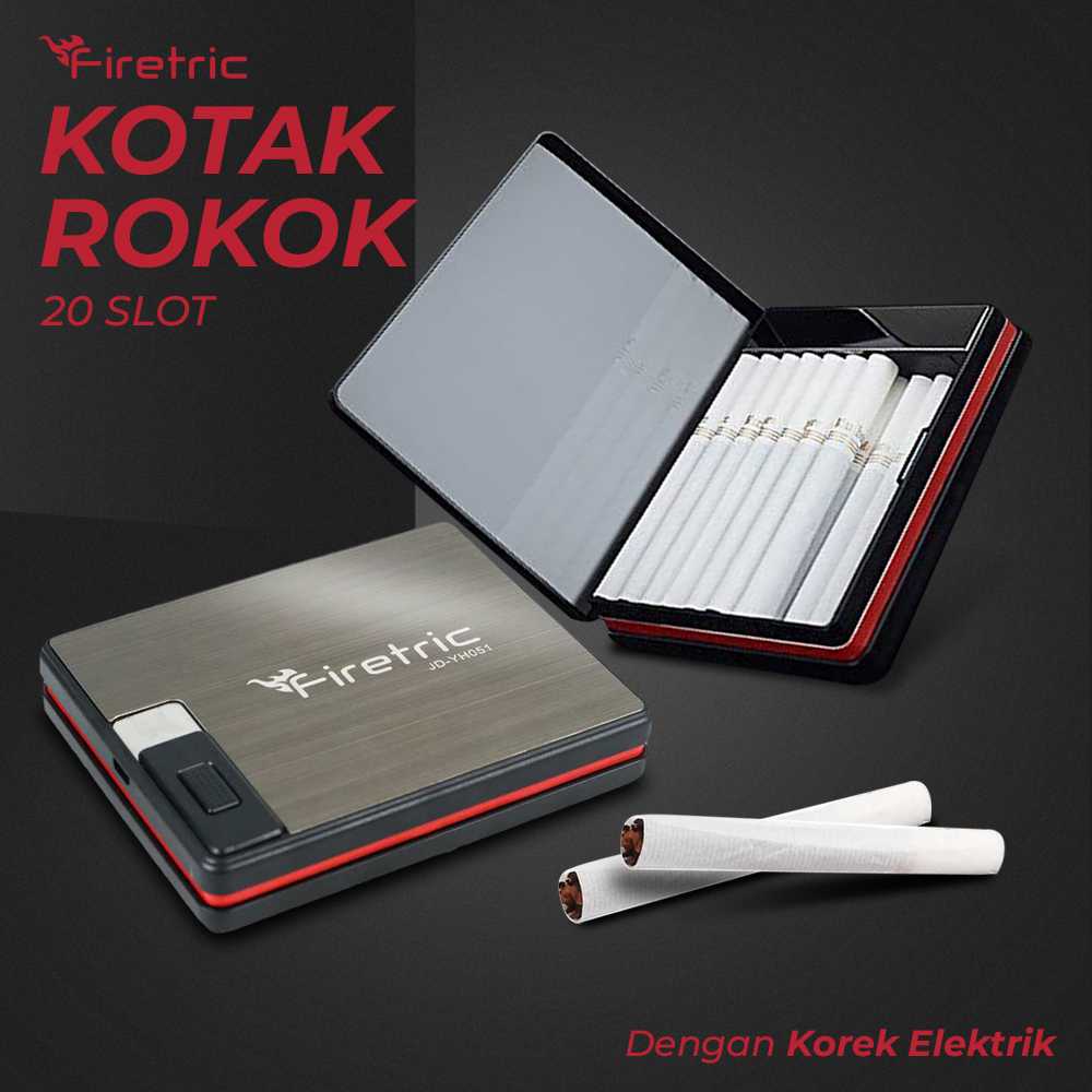 Jual Firetric Kotak Rokok 20 Slot with Korek Elektrik | Jakmall.com