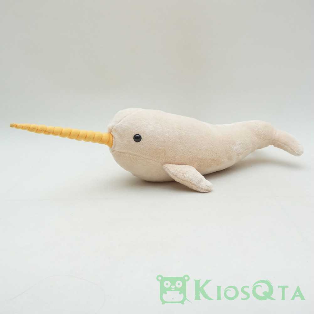 Jual boneka narwhal paus tanduk coklat muda medium APR 47