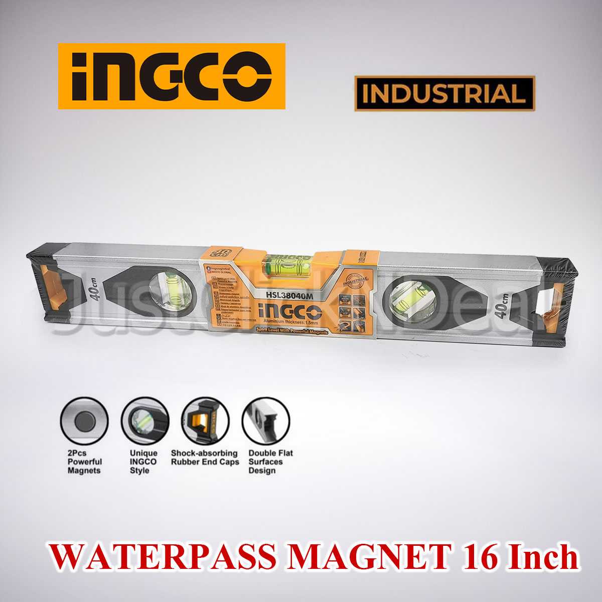 Jual Ingco Waterpass Alumunium Magnet Industrial 40 cm 16 Inch