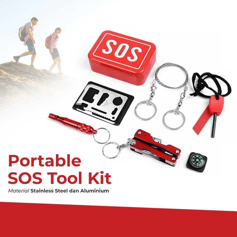 Jual Portable SOS Multi Tool Kit Earthquake Emergency Outdoor