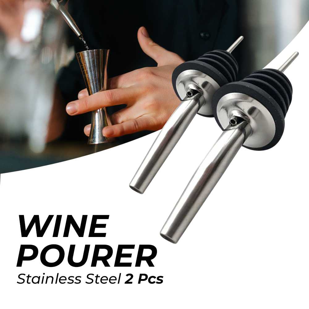 Jual HALOJAJU Wine Pourer Bar Cocktail Stainless Steel 2 PCS