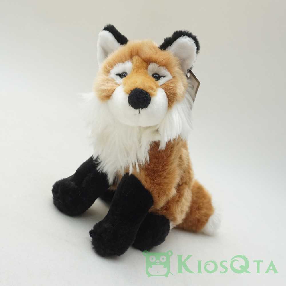 Jual boneka rubah fox coklat hitam putih duduk medium AP 20