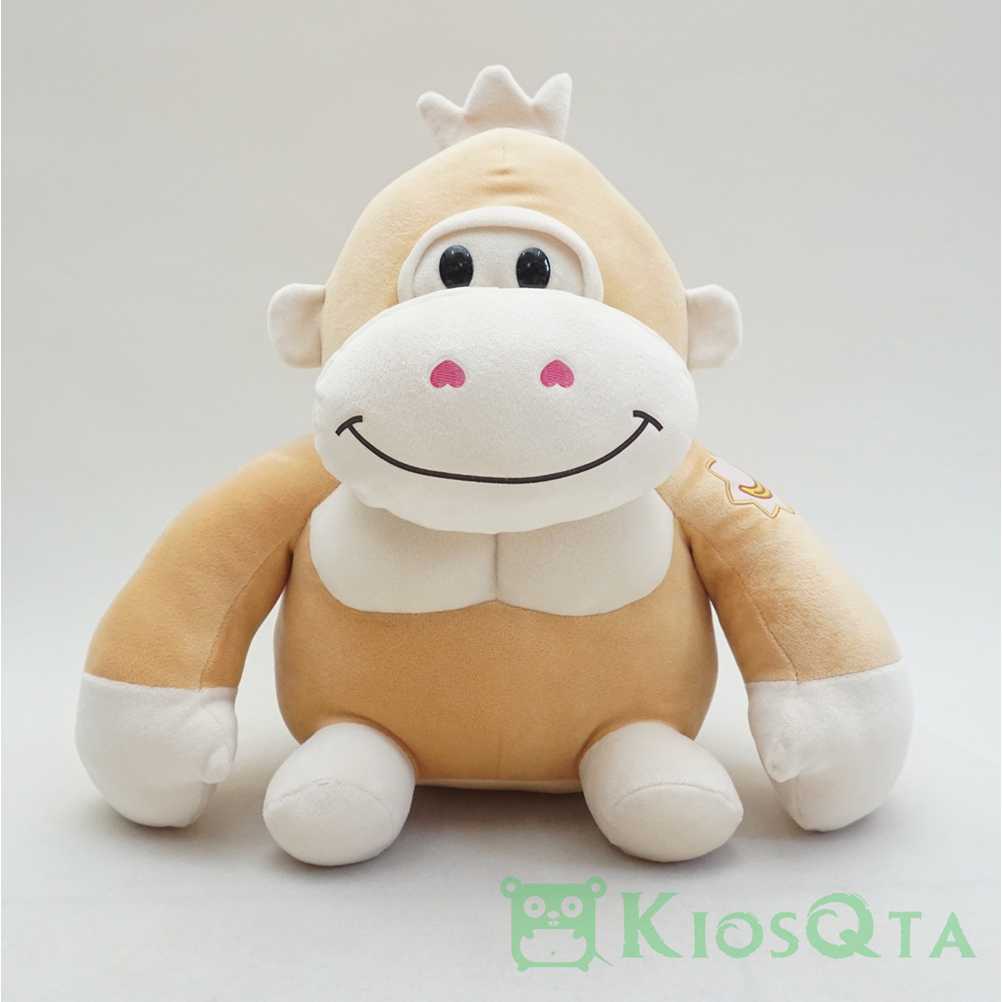 Jual boneka gorilla monyet coklat duduk sablon pisang medium