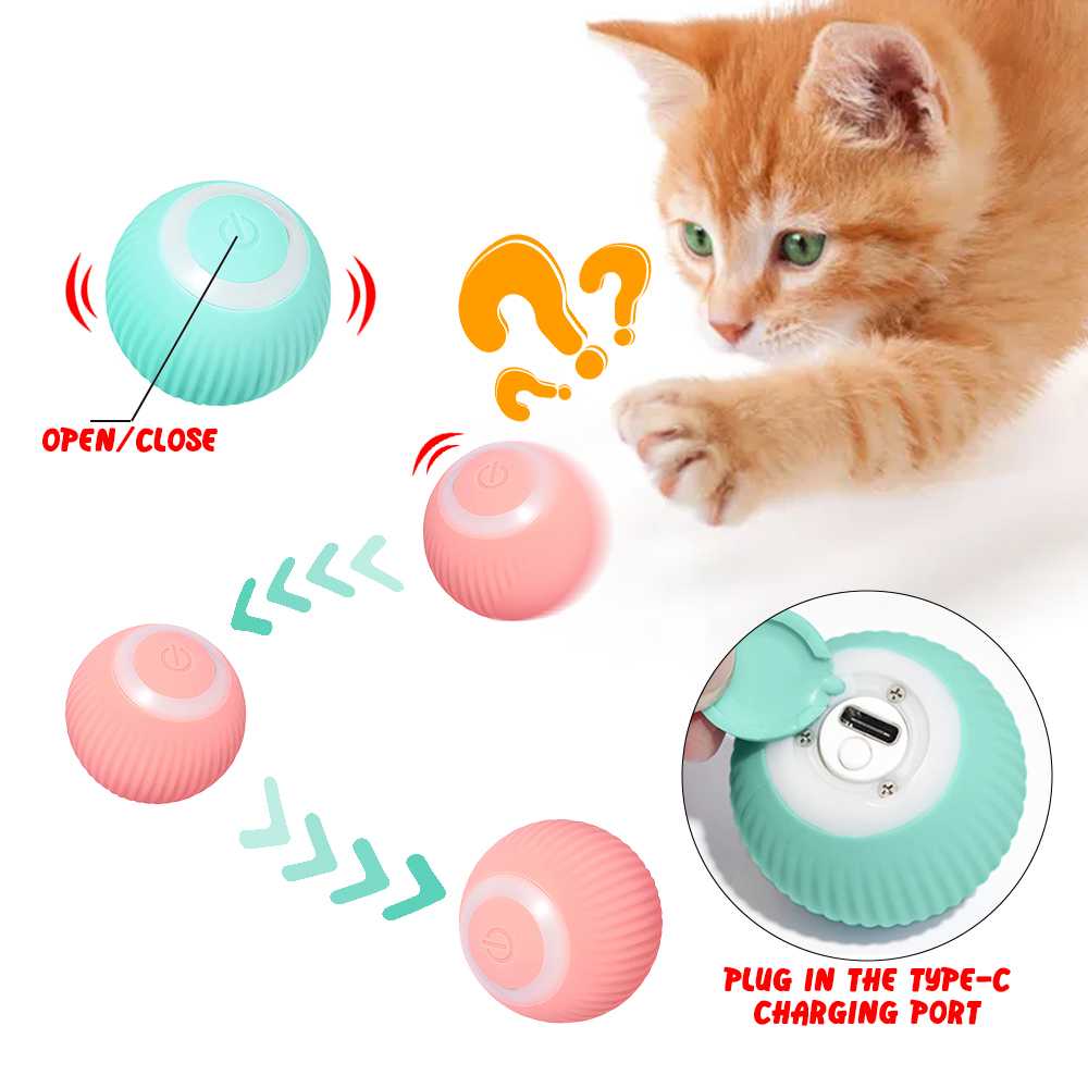 Jual Pet Gravity Mainan Interaktif Kucing Bola Gulir Otomatis