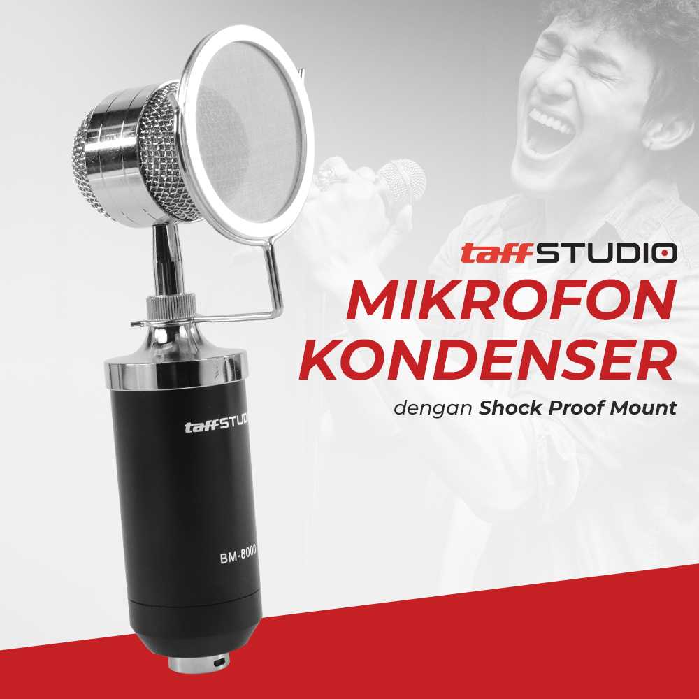 Jual TaffSTUDIO Mikrofon Kondenser Studio Mic XLR with Shock
