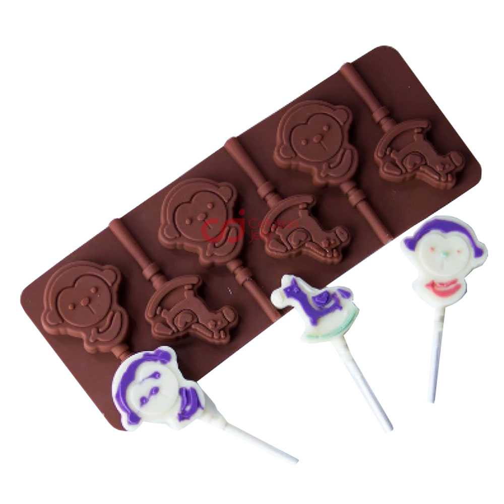 Jual CJ Cetakan Coklat Permen Gummy Lolipop Kuda Kudaan 6 Cavity
