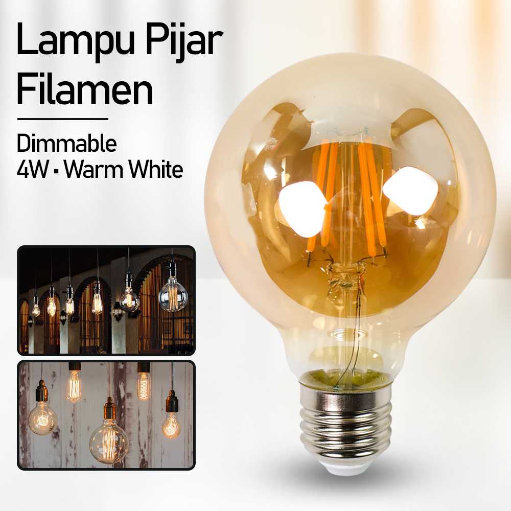 Jual XNL Lampu Pijar Filamen Bohlam Edison Dimmable 4W Warm