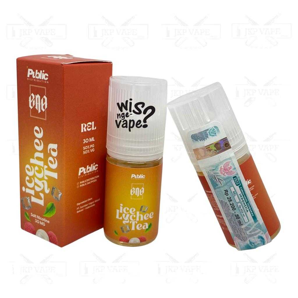 Jual Eno Ice Lychee Tea 30ml - Salt Nic Liquid Vape By Public