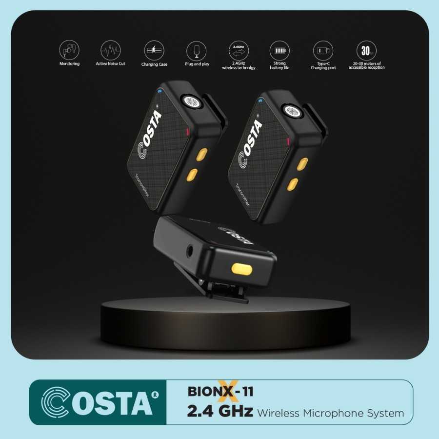 Jual COSTA BIONX-11 Dual Mic Wireless Microphone System 2.4GHz