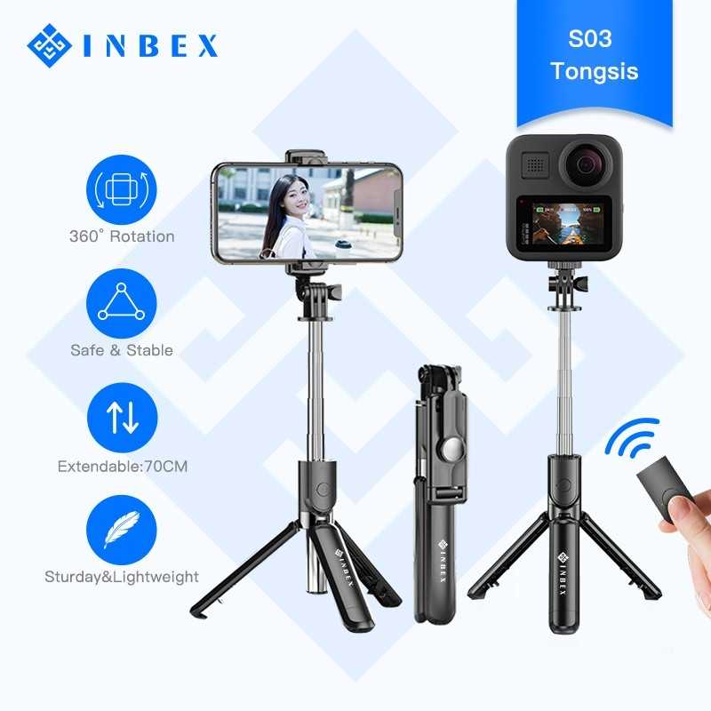 Jual INBEX S03 Tongsis Bluetooth Selfie Stick Photograph | Jakmall.com
