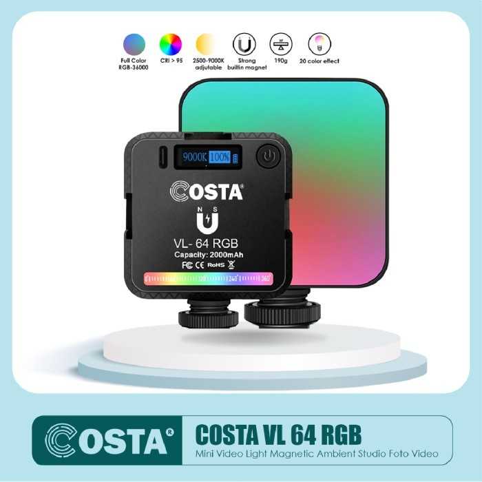 Jual COSTA VL-64 RGB Mini Video Light Magnetic Ambient Studio