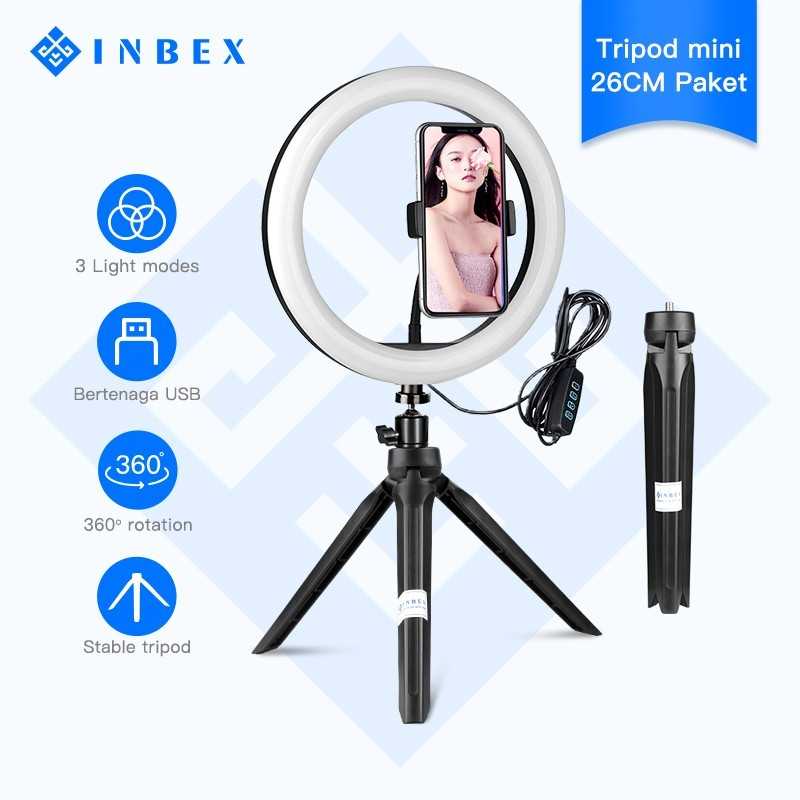 Jual INBEX 26cm LED Ring Light with Phone Holder for Photography