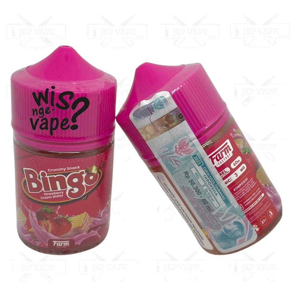 Jual Bingo V2 Strawberry Cream Wafer 60ml - Liquid Vape Farm