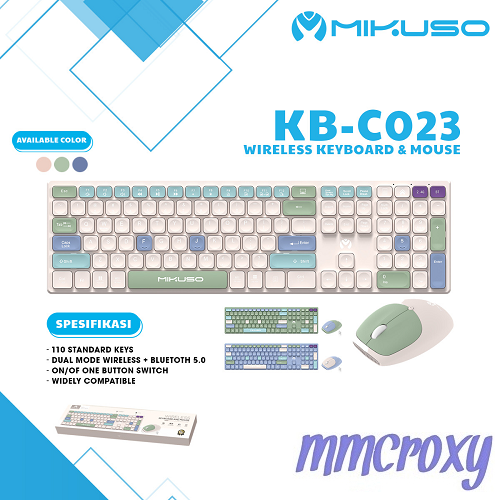 Jual Mikuso KB-C023 Keyboard & Mouse Wireless Dual Mode | Jakmall.com