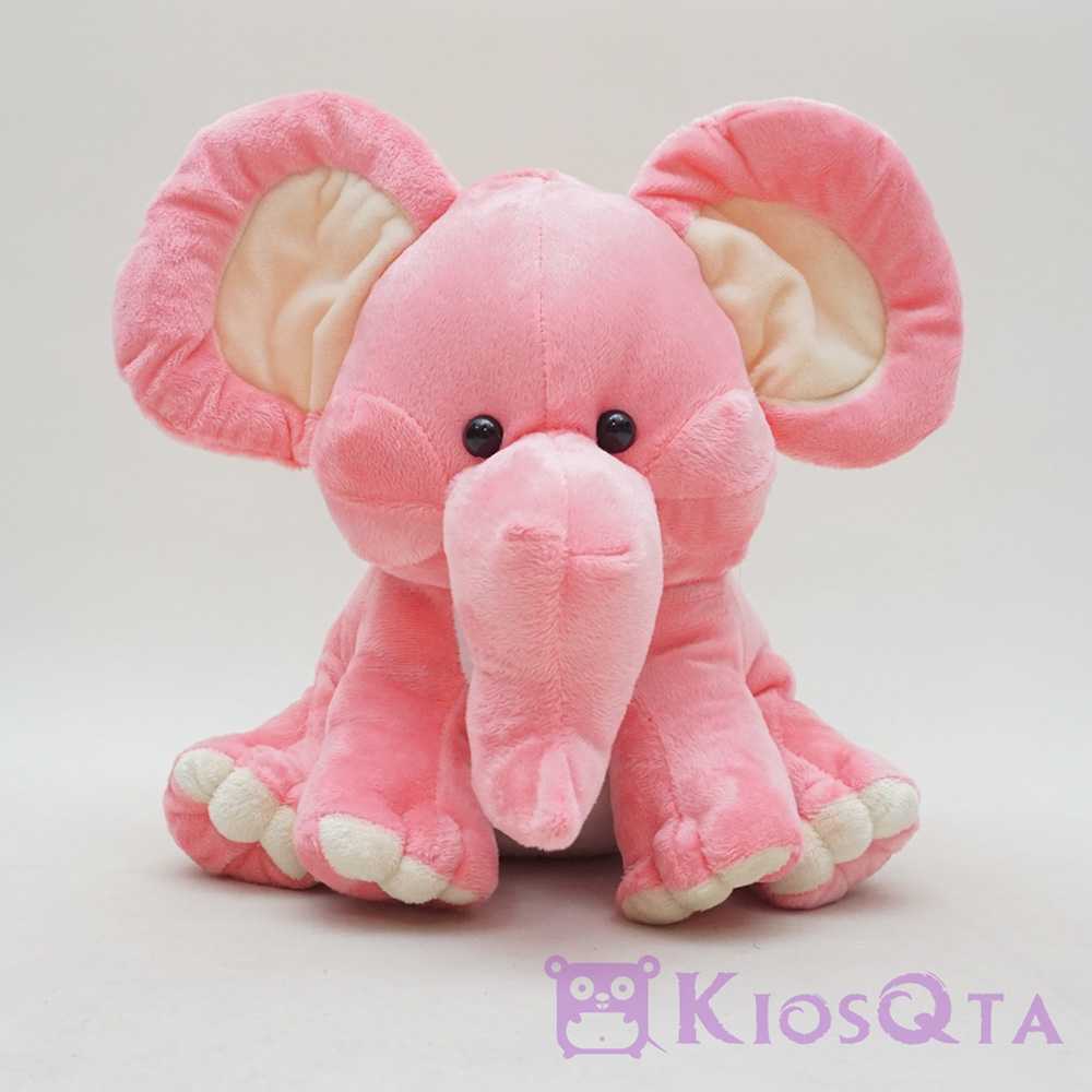 Jual boneka gajah duduk cute elephant pink medium | Jakmall.com