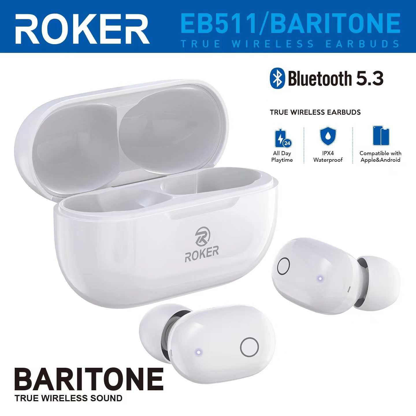 Jual ROKER BARITONE EB511 True Wireless Earphone TWS GATT