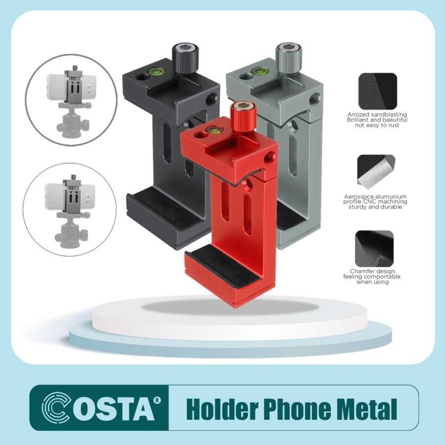 Jual COSTA PH-10 CNC Metal Smartphone Phone Holder With Cold