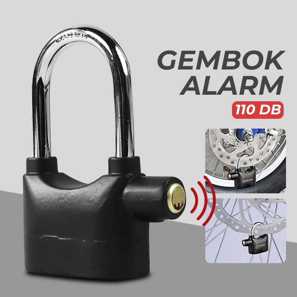Jual Kinbar Gembok Sepeda Motor Padlock Alarm Corrosion | Jakmall.com