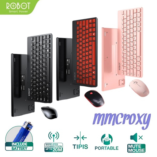 Jual Keyboard & Mouse ROBOT KM3000 Portable Mini Wireless