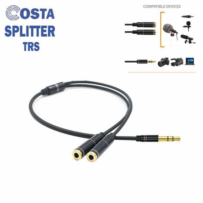 Jual COSTA Splitter Cable Connector Dual Microphone Mic TRS