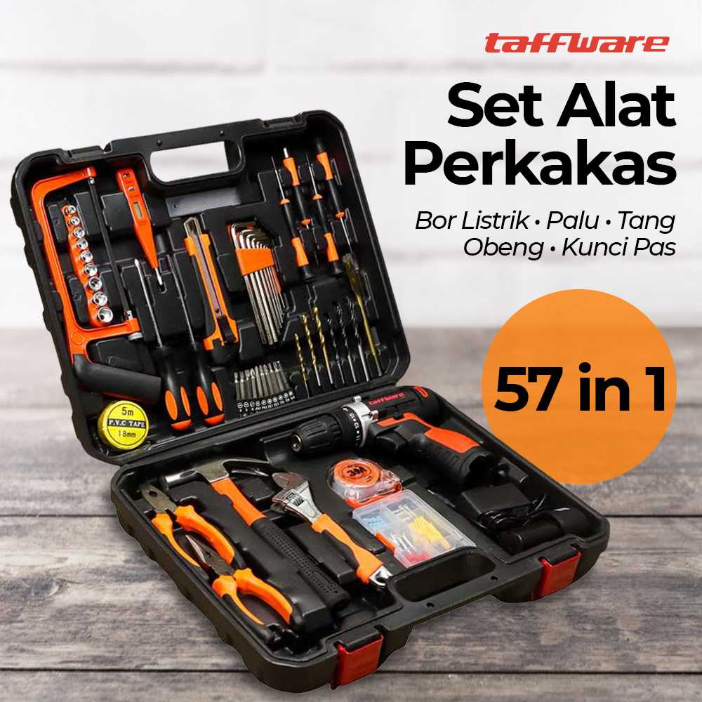 Jual Taffware Alat Set Bor Listrik Palu Tang Obeng Kunci Inggris