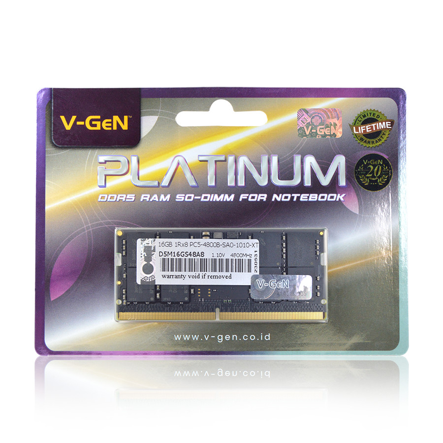 Jual RAM DDR5 Sodimm V-GeN Platinum 16GB PC38400/4800Mhz Memory