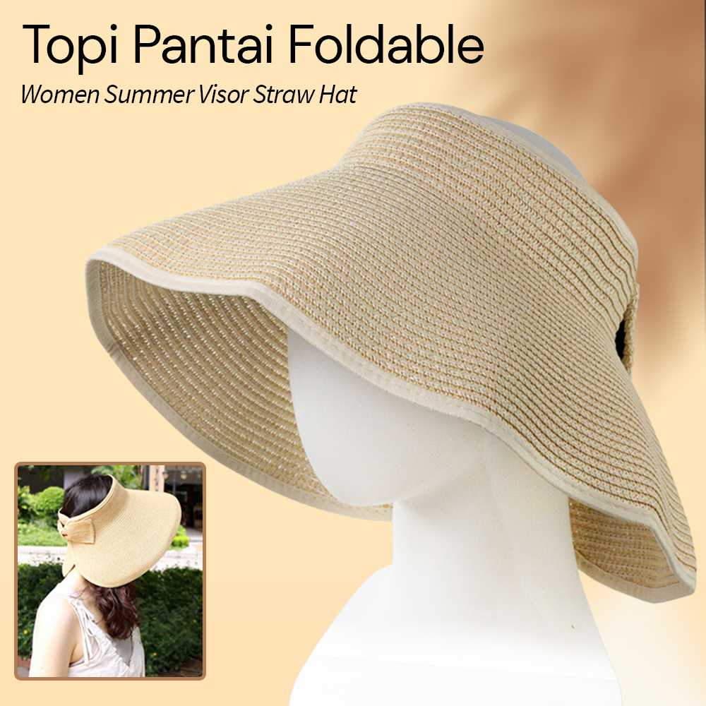 Jual LaMaxPa Topi Pantai Wanita Panama Foldable Summer Beach