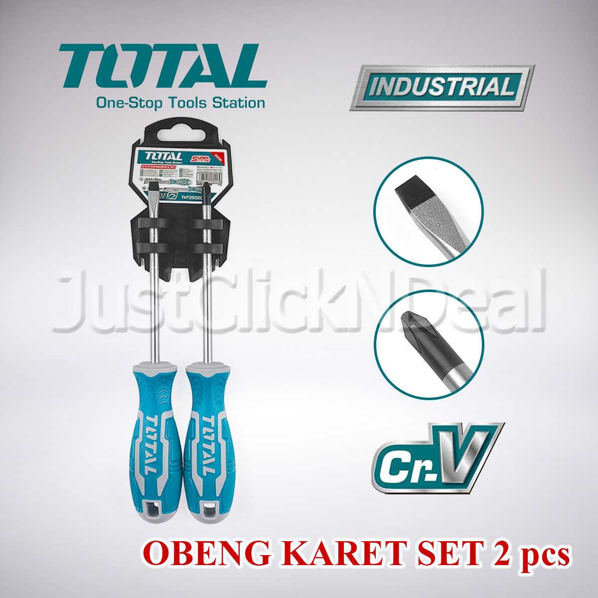 Jual TOTAL Obeng Karet Magnet Set Plus Minus 6 x 125 mm Rubber