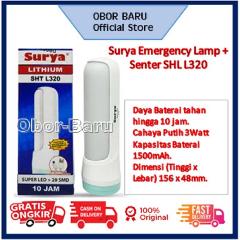 Jual Senter SURYA SHT L320 / Lampu Emergency / Emergency Lamp