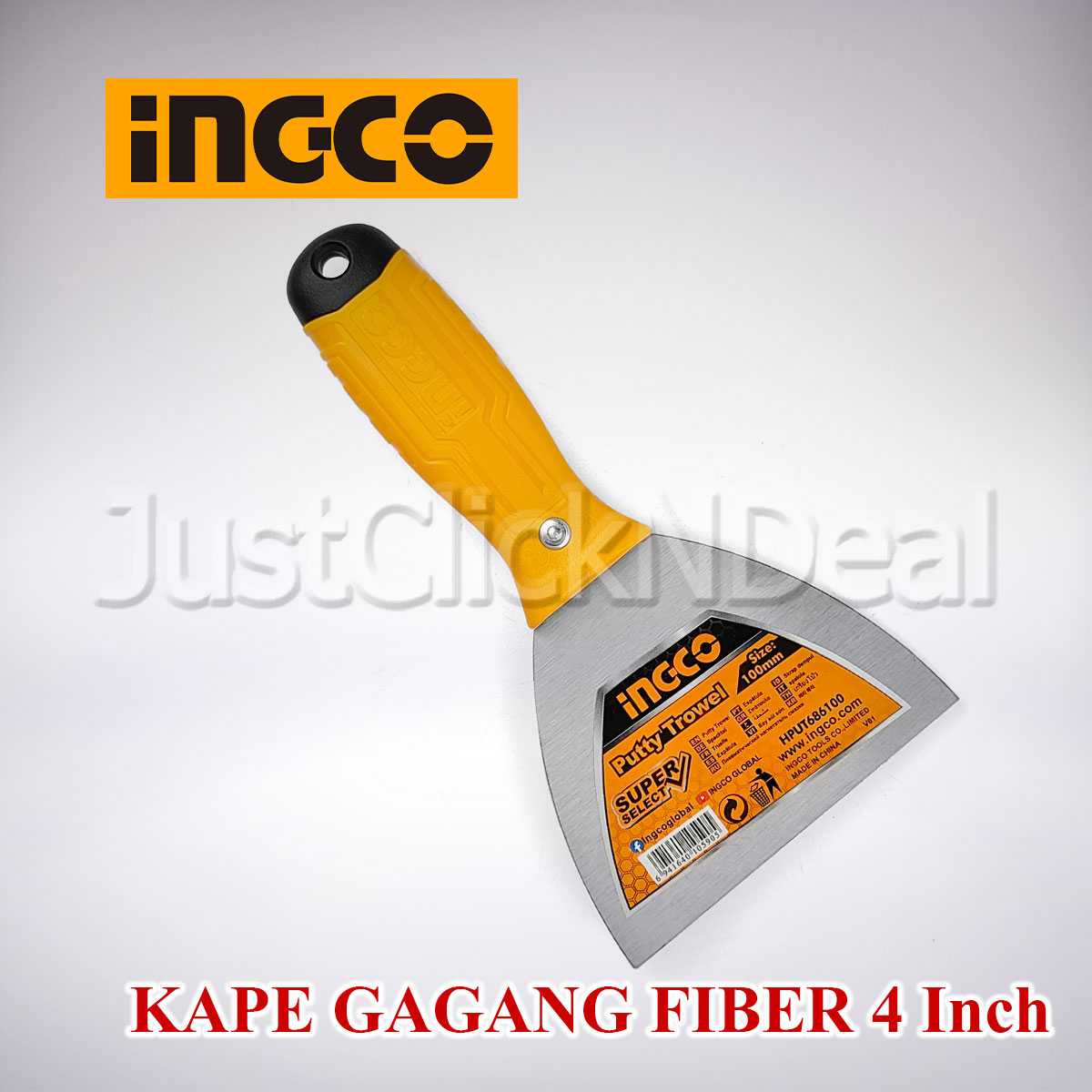 Jual Ingco Kape Skrap Dempul Gagang Fiber Putty Knife Trowel