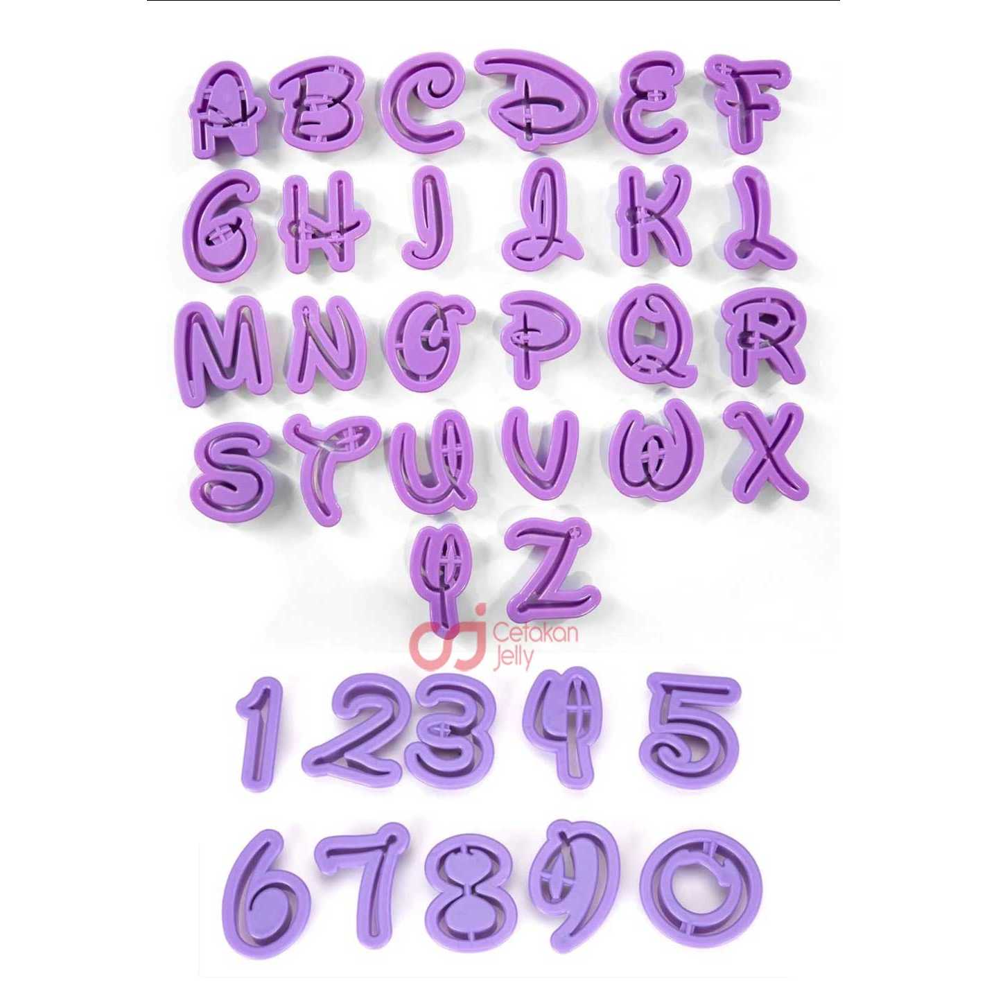 Jual CJ Cetakan Fondant Unique Alphabet Huruf Angka Icing Cookie