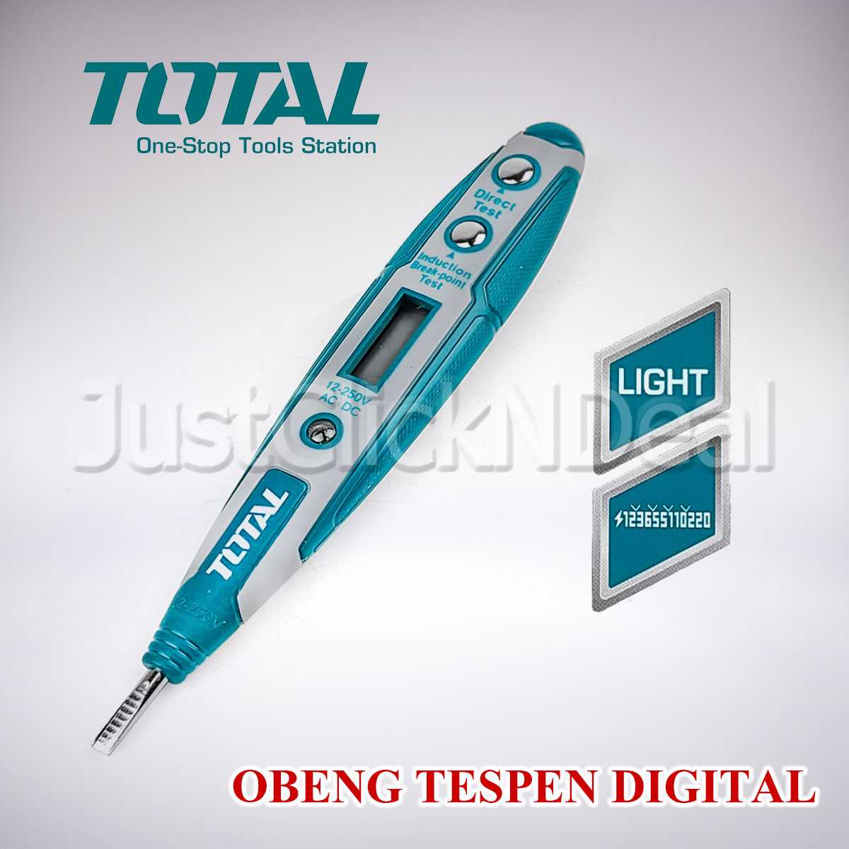 Jual TOTAL Tespen Digital AC - DC 500V 135 mm Test Pencil