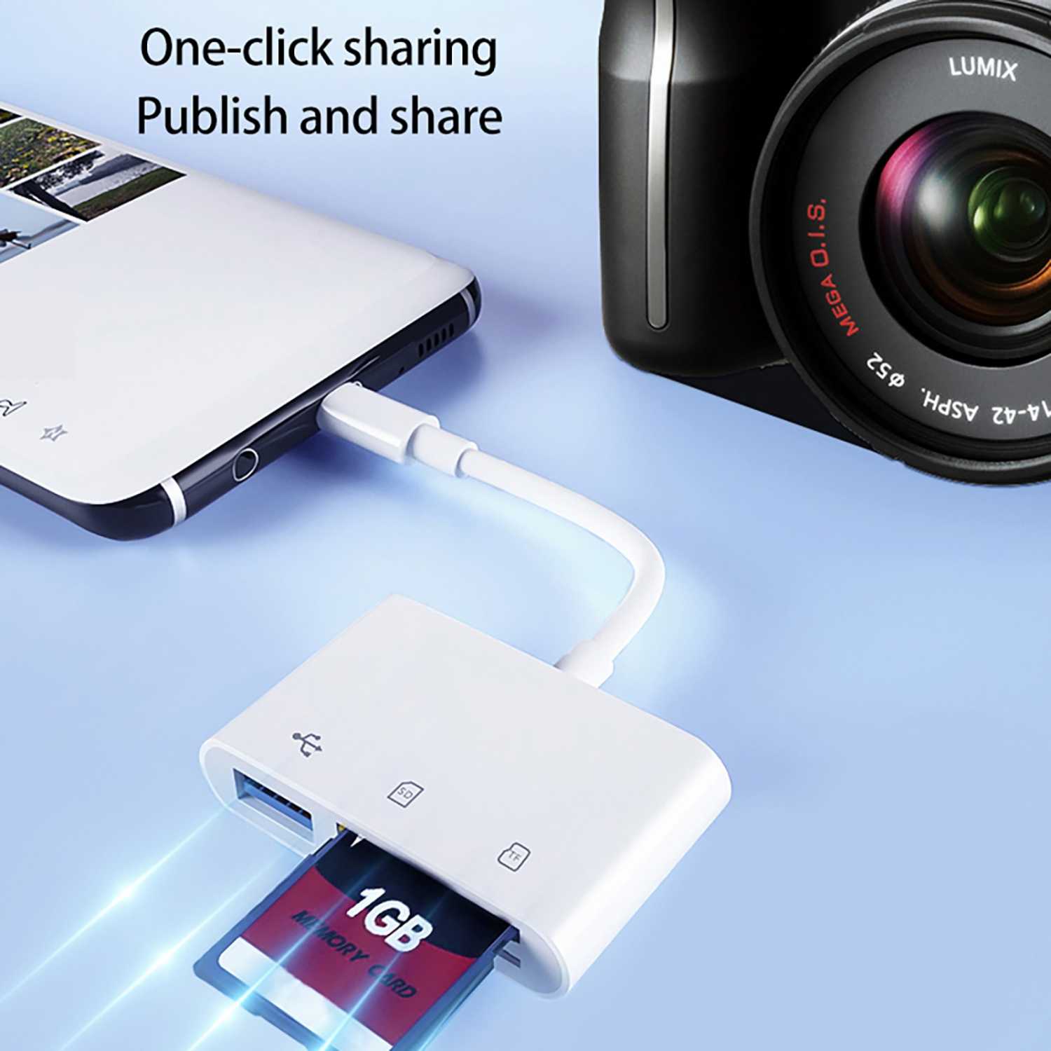 Jual ATUX Card Reader 3in1 Type C 2.0 USB Hub MicroSD - AT32