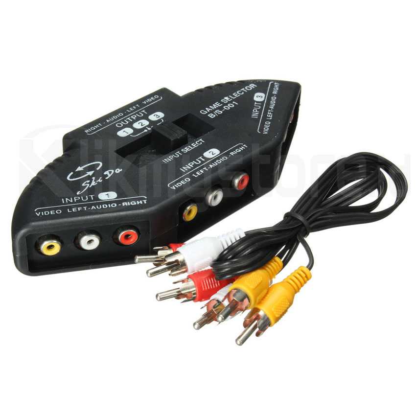 Jual AV Switcher 3 in 1 RCA Switch Box Kabel Video Audio | Jakmall.com