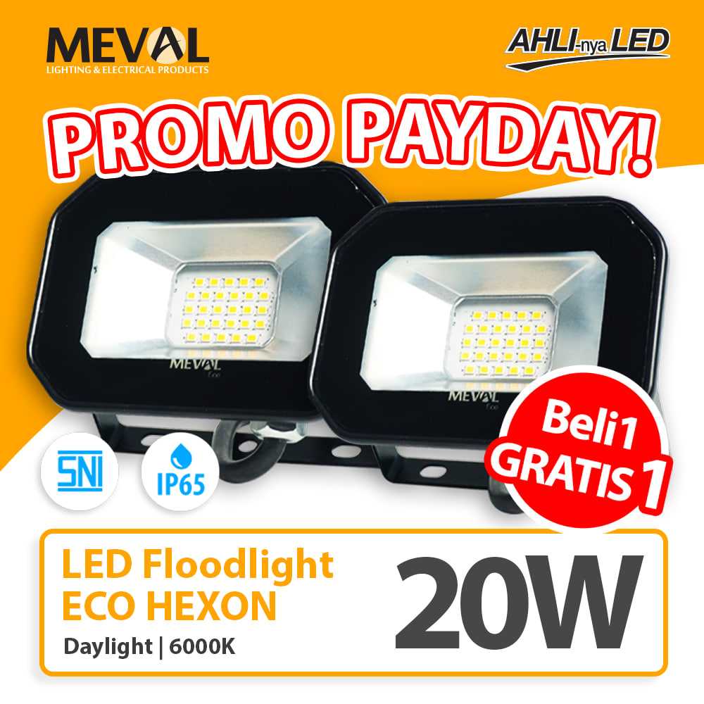 Jual Meval - Lampu Sorot LED FloodLight Eco 20 Watts - Putih
