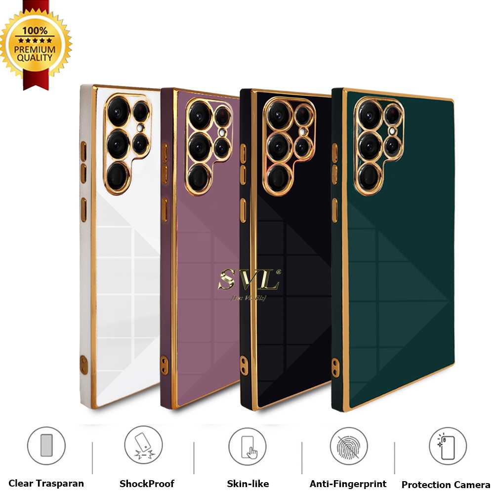 Jual Samsung S22 Ultra Case Luxury Straight Edge Plating Soft