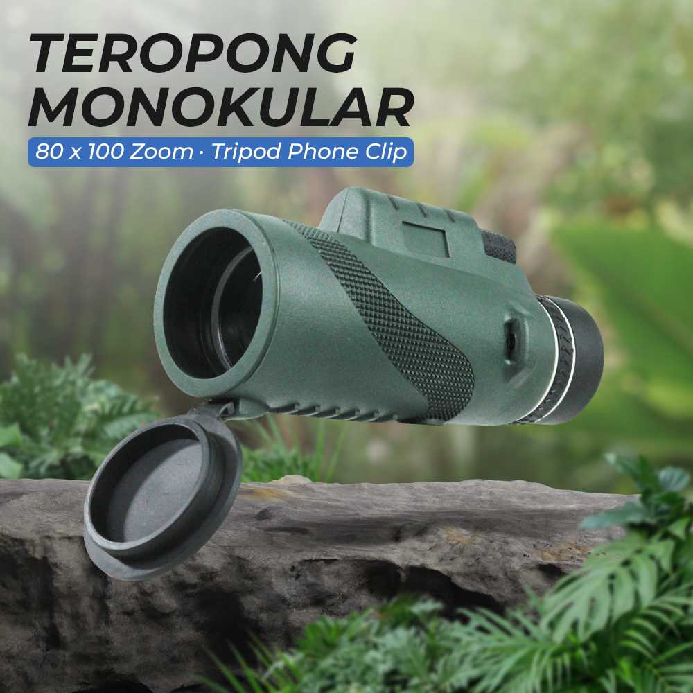 Jual MOGE Teropong Monokular Zoom 80x100 with Tripod Phone Clip