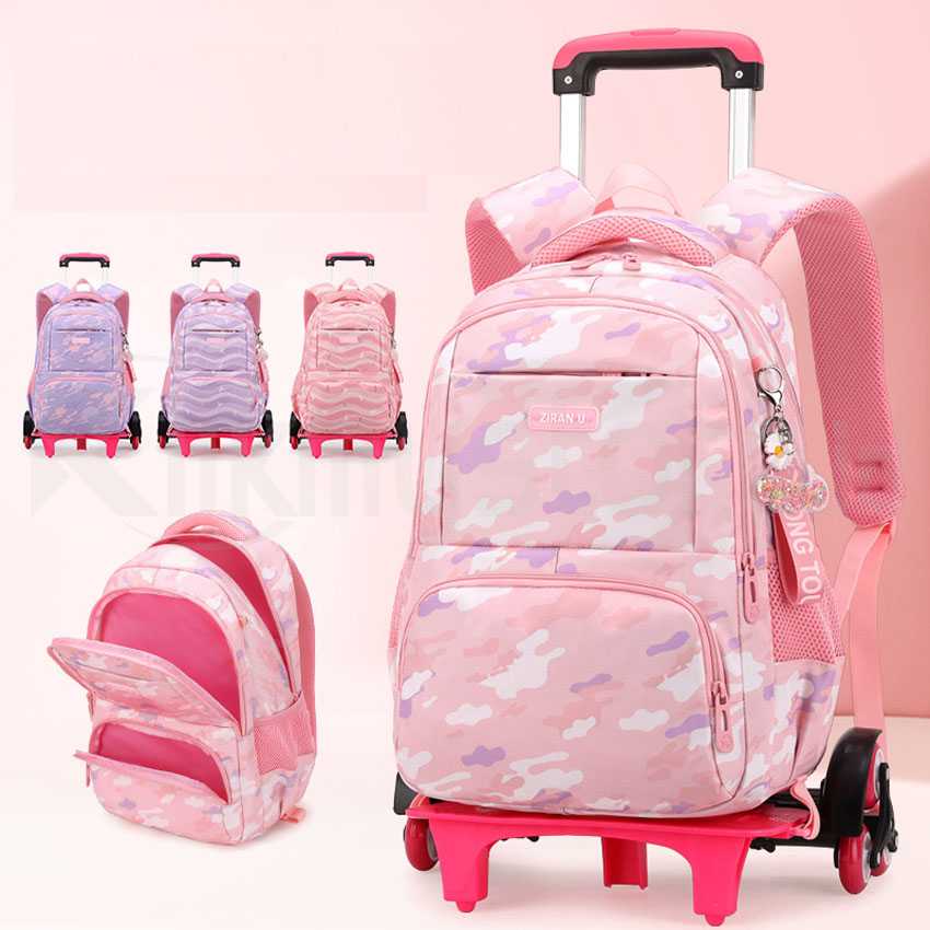 Jual Tas Troli Anak Sekolah Perempuan Ransel 6 Roda TK SD SMP