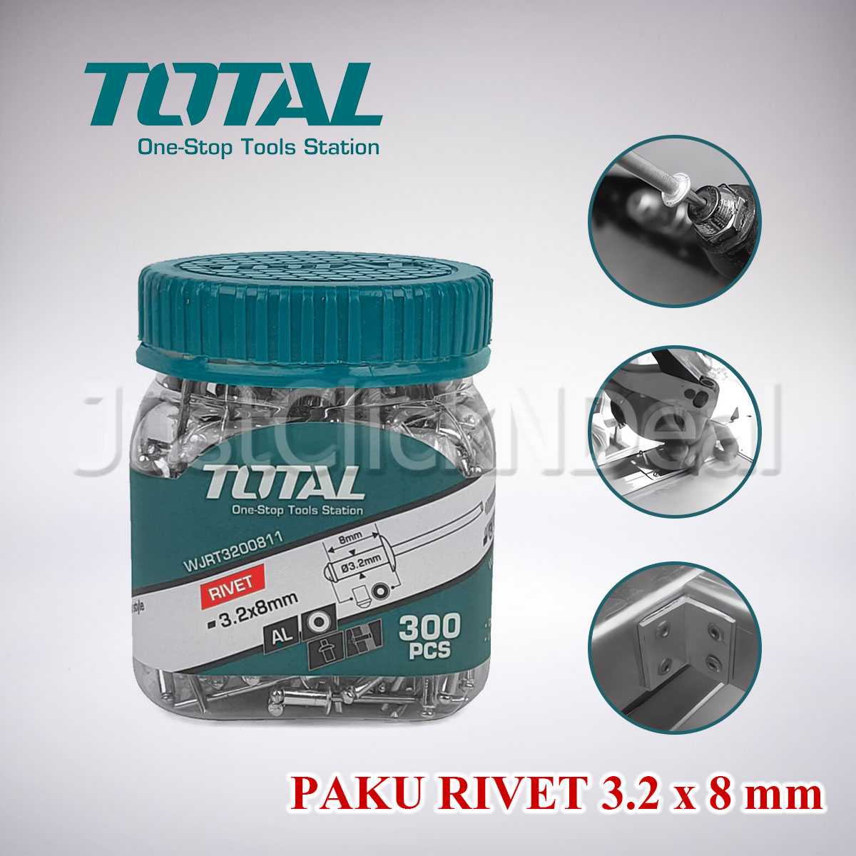 Jual TOTAL Paku Rivet Ripet Tembak Set 8 10 12 16 mm Blind Rivets