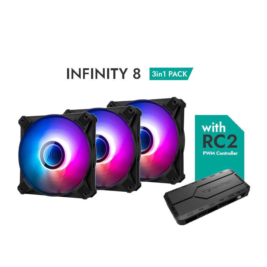 Jual aigo darkFlash Infinity 8 ARGB PWM Fan 3 Pack RC2 Controller