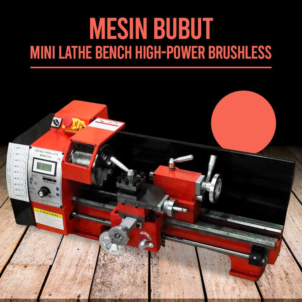 Jual FUSIKAYA Mesin Bubut Mini Lathe Bench High-Power Brushless