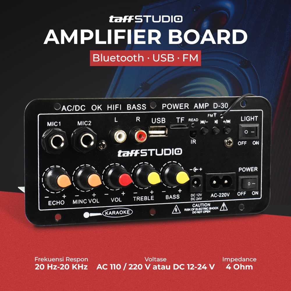 Jual TaffSTUDIO Amplifier Board Audio Bluetooth USB FM Subwoofer
