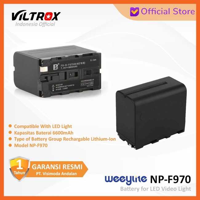 Jual Viltrox Weeylite NP-F970 Battery for LED Video Light with