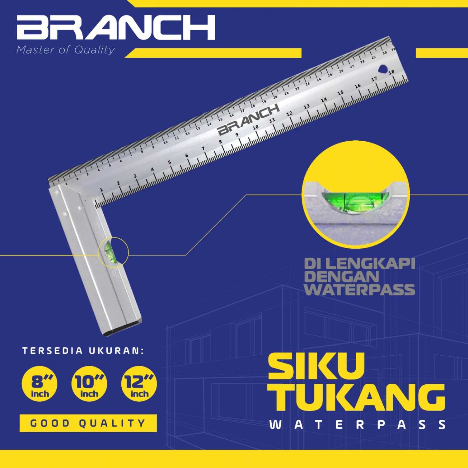 Jual Siku Meter 25cm / Siku Tukang Waterpas 25cm / penggaris