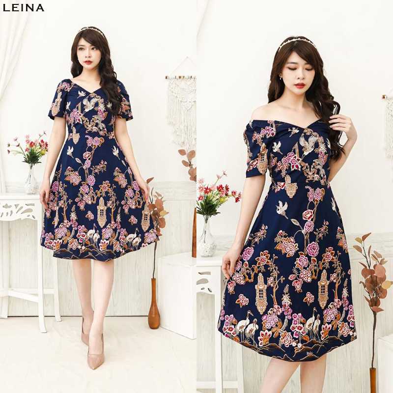Jual Leina Dress Batik Modern Wanita Gaun Terusan Jumbo | Jakmall.com